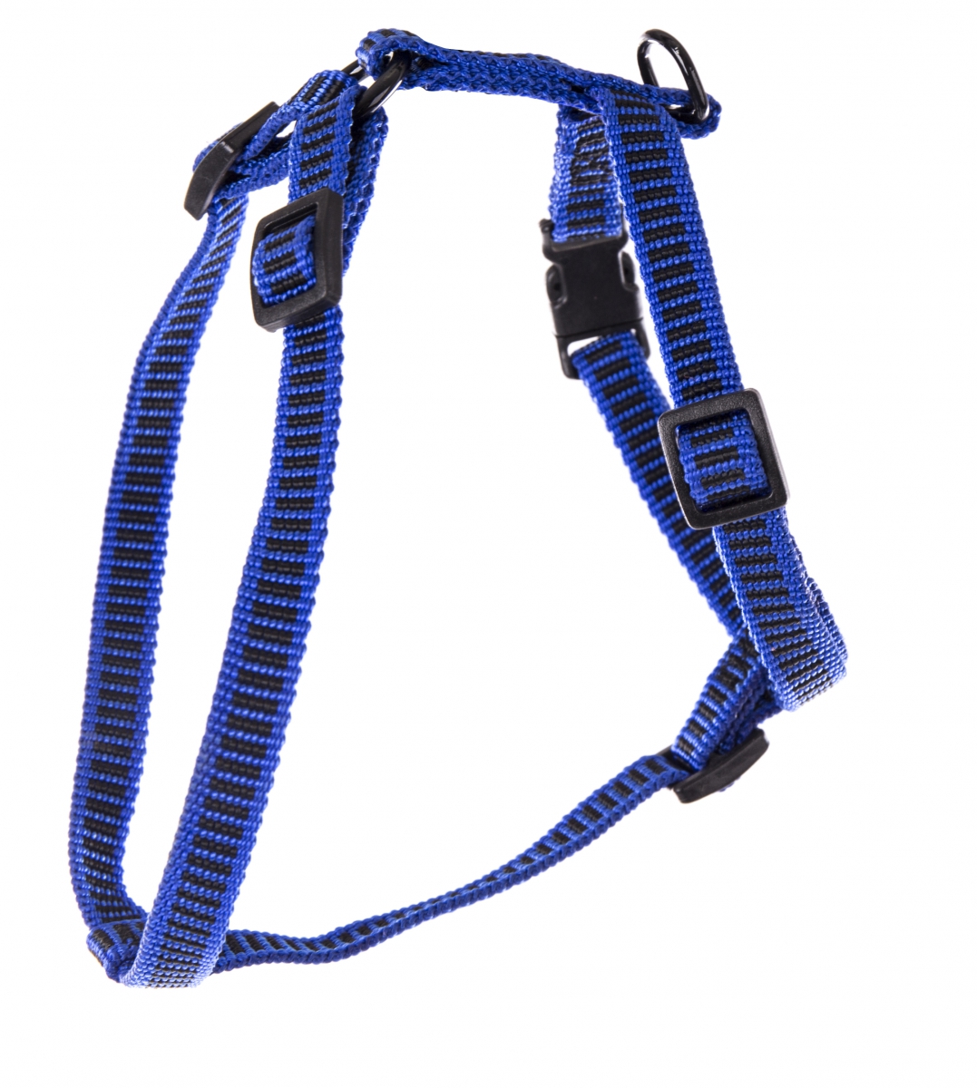 Harnais réglable nylon faux uni bleu pour chien