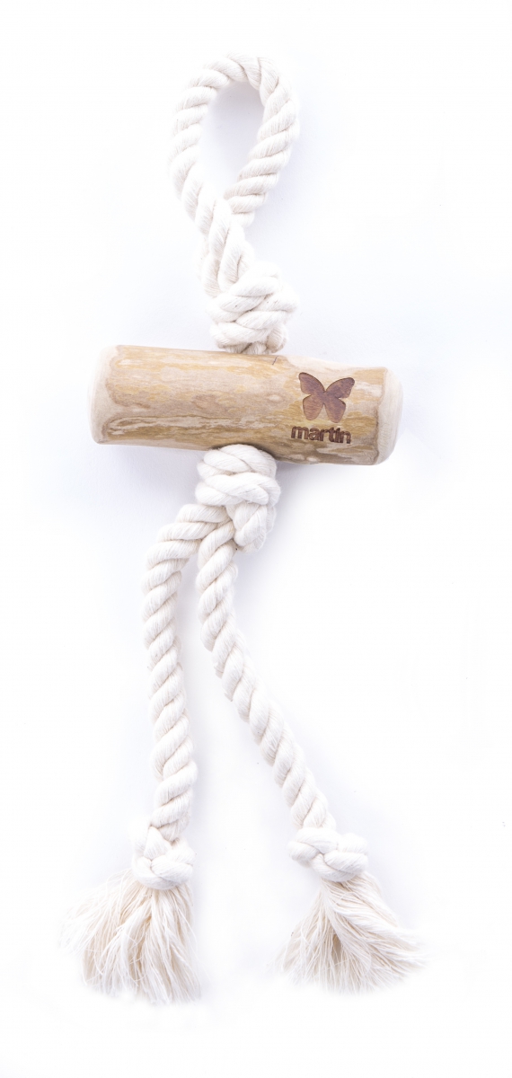 Jouet naturel en bois & corde "Expresso poignée 2 cordes"