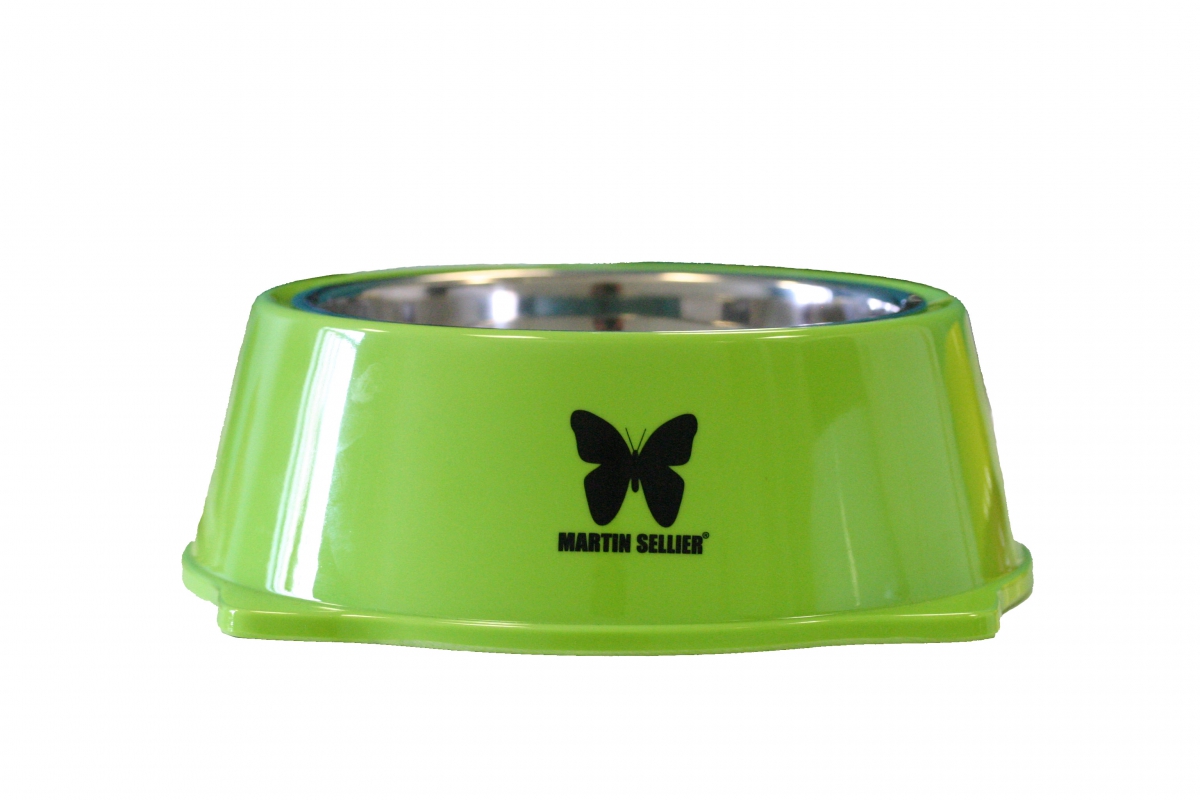 Gamelle pour chien - inox et mélaminées - vert