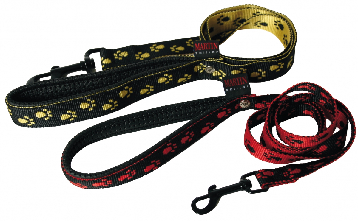 Black yellow dog lead - original paw